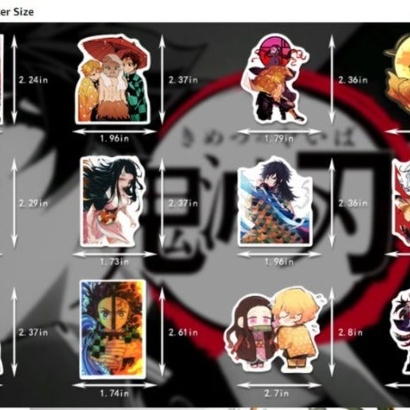 Other | 30 Stickers Demon Slayer Anime Manga Waterproof Tanjiro Nezuko ...